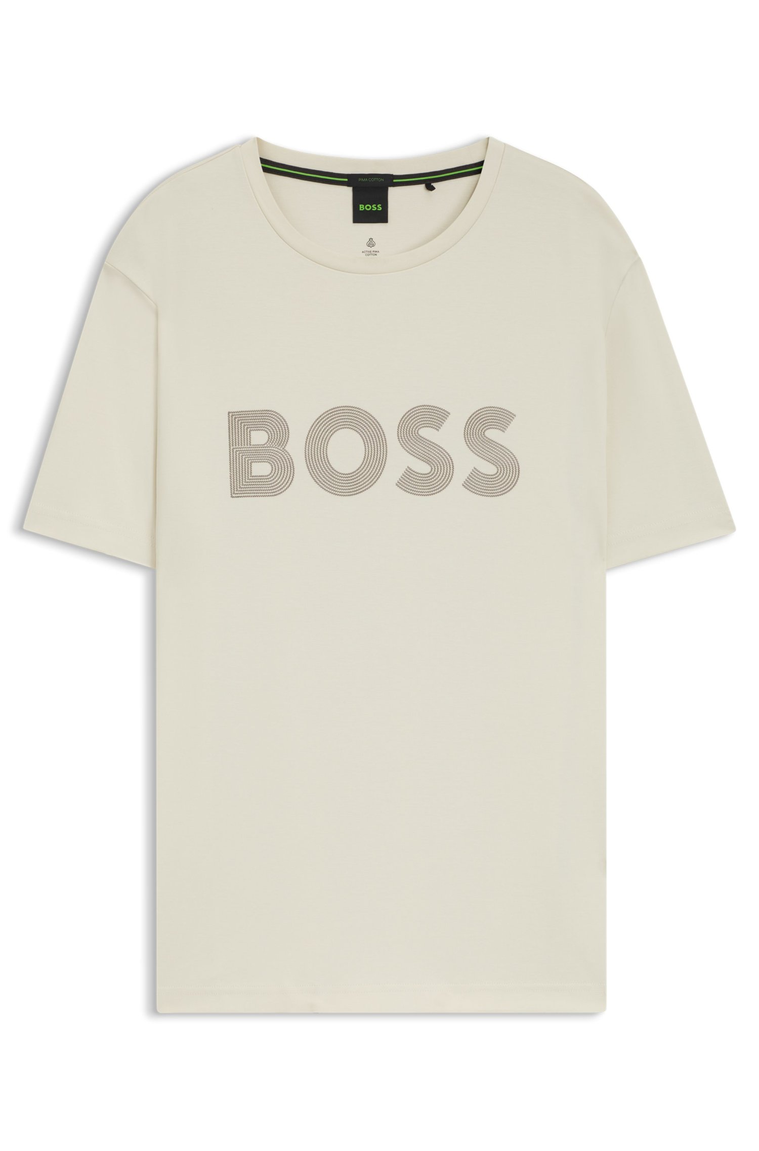 CAMISETA DE ALGODÓN PIMA CON LOGO BRILLANTE Polo REGULAR FIT HOMBRE ...